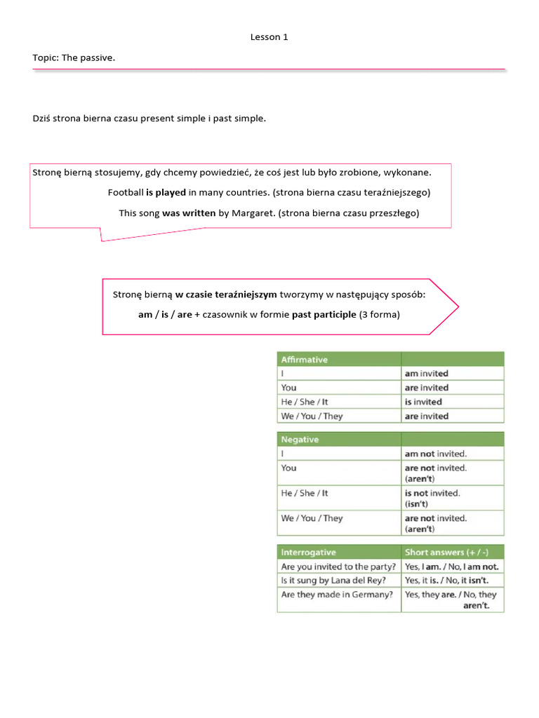 Strona Bierna - Język Angielski | PDF
