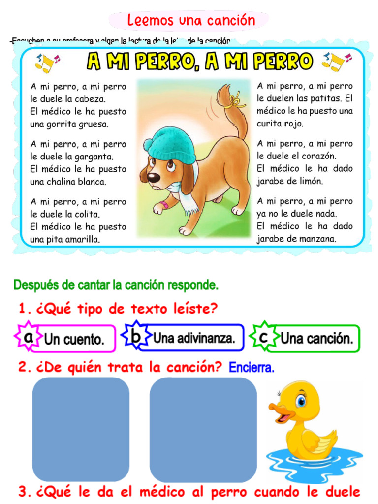 Ficha Leemos Juntos A Mi Perro Maestra Janet | PDF | Salud y bienestar