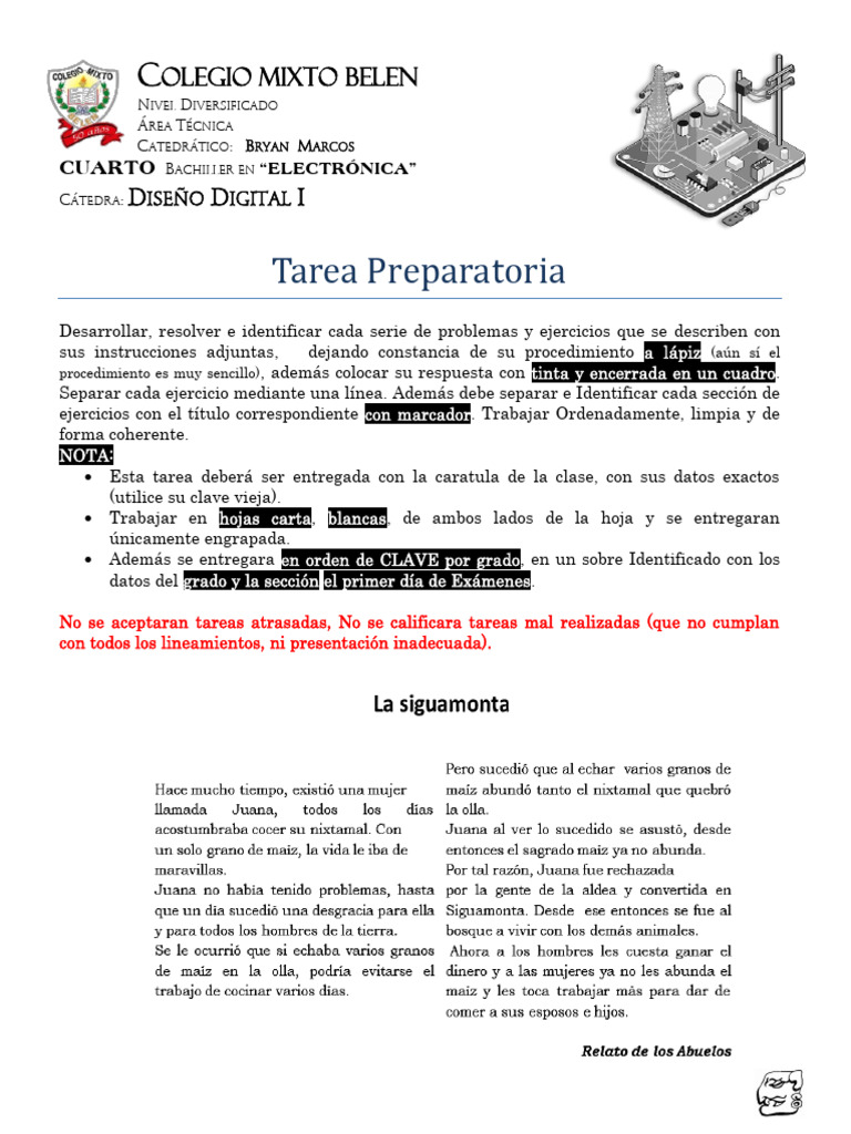 Tarea Preparatoria (4to Bipe) | PDF | Codificaciones | Notación Matemática