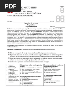 Hoja De Trabajo De Imanes