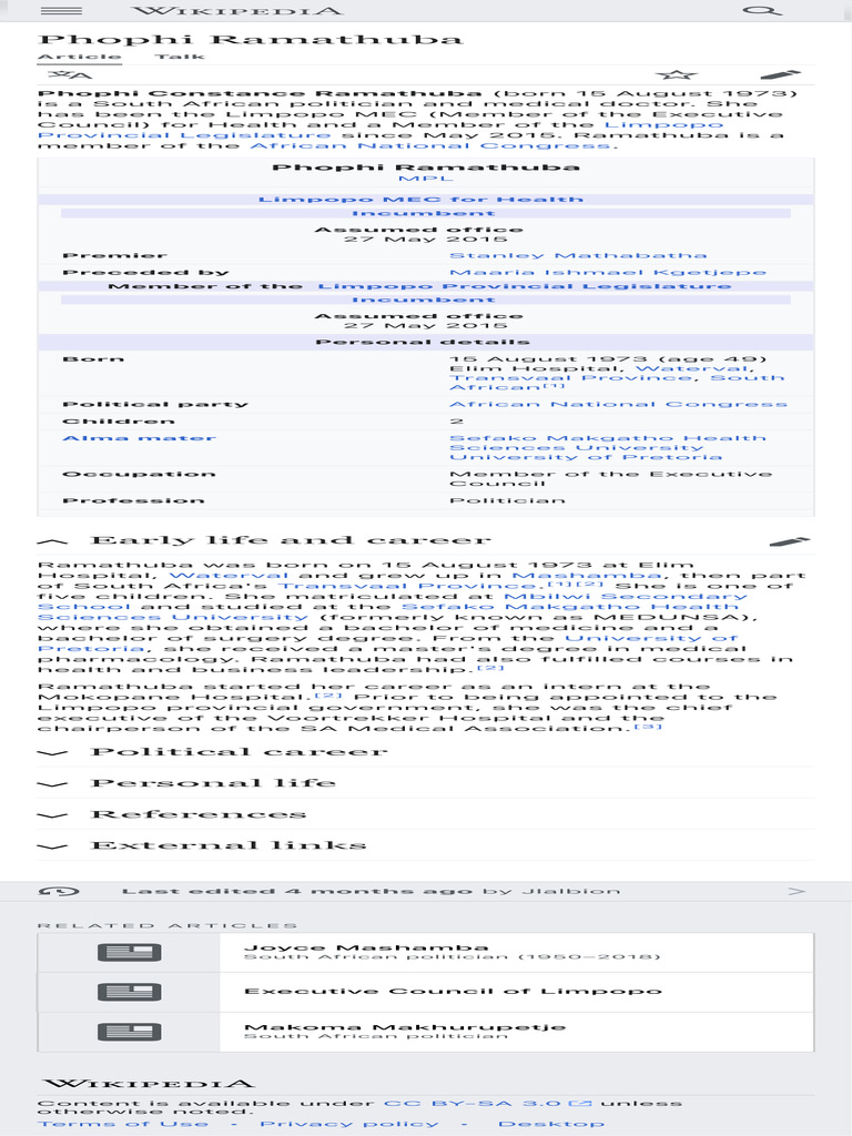 Phophi Ramathuba - Wikipedia | PDF | African National Congress ...