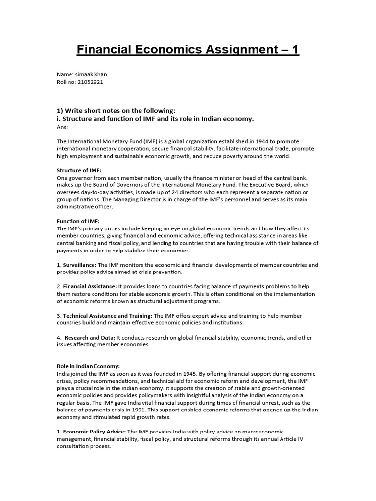 Assignment | PDF | International Monetary Fund | Cryptocurrency