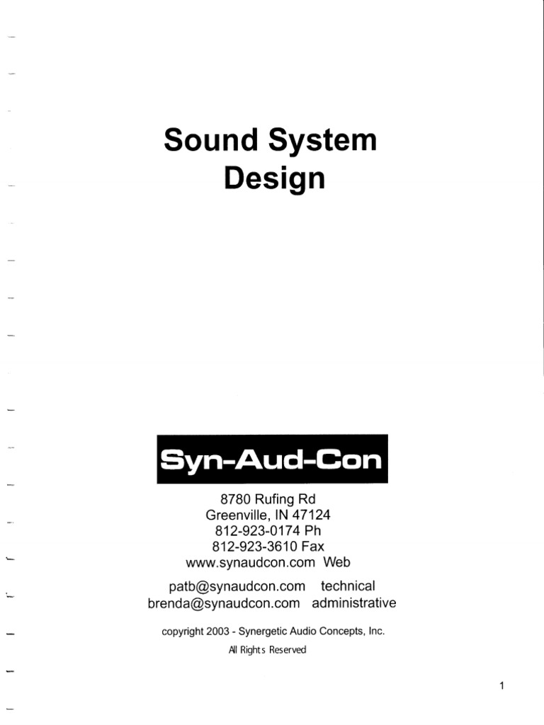 SynAudCon Sound System Design | PDF