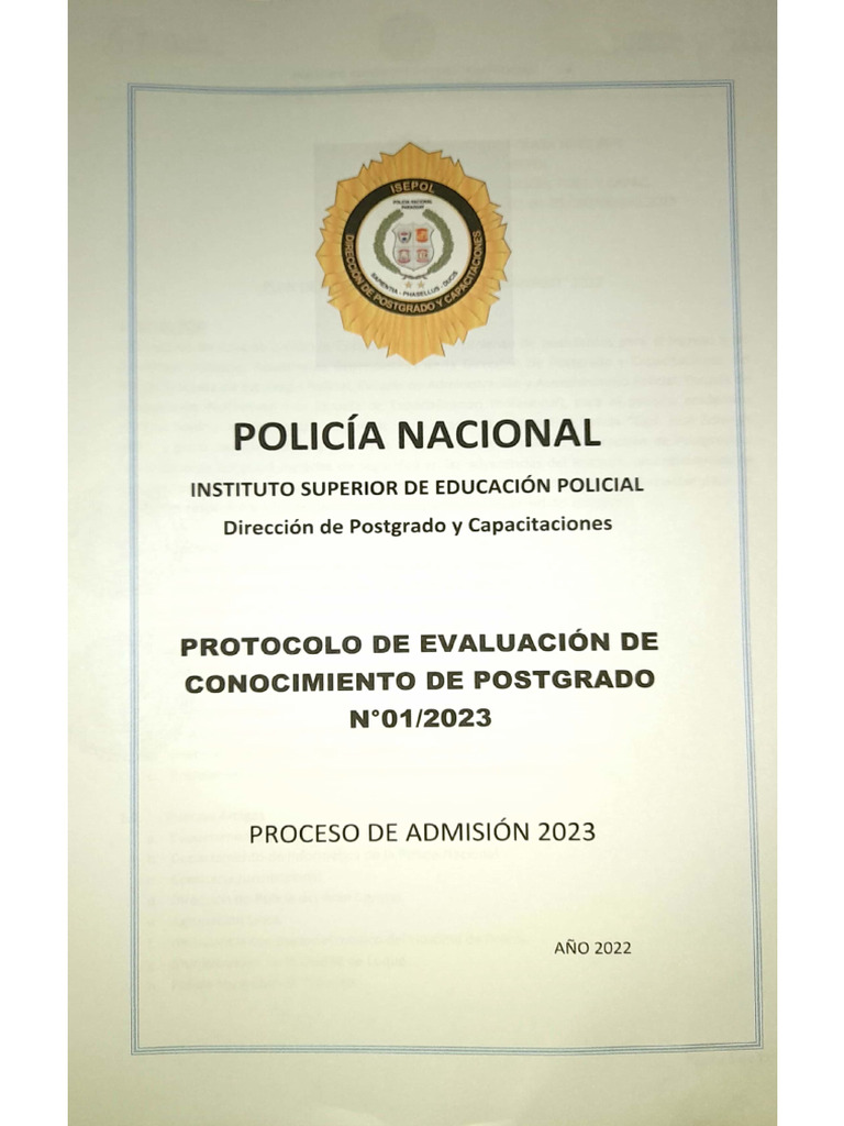 Protocolo Evaluación Postgrado 2023 | PDF