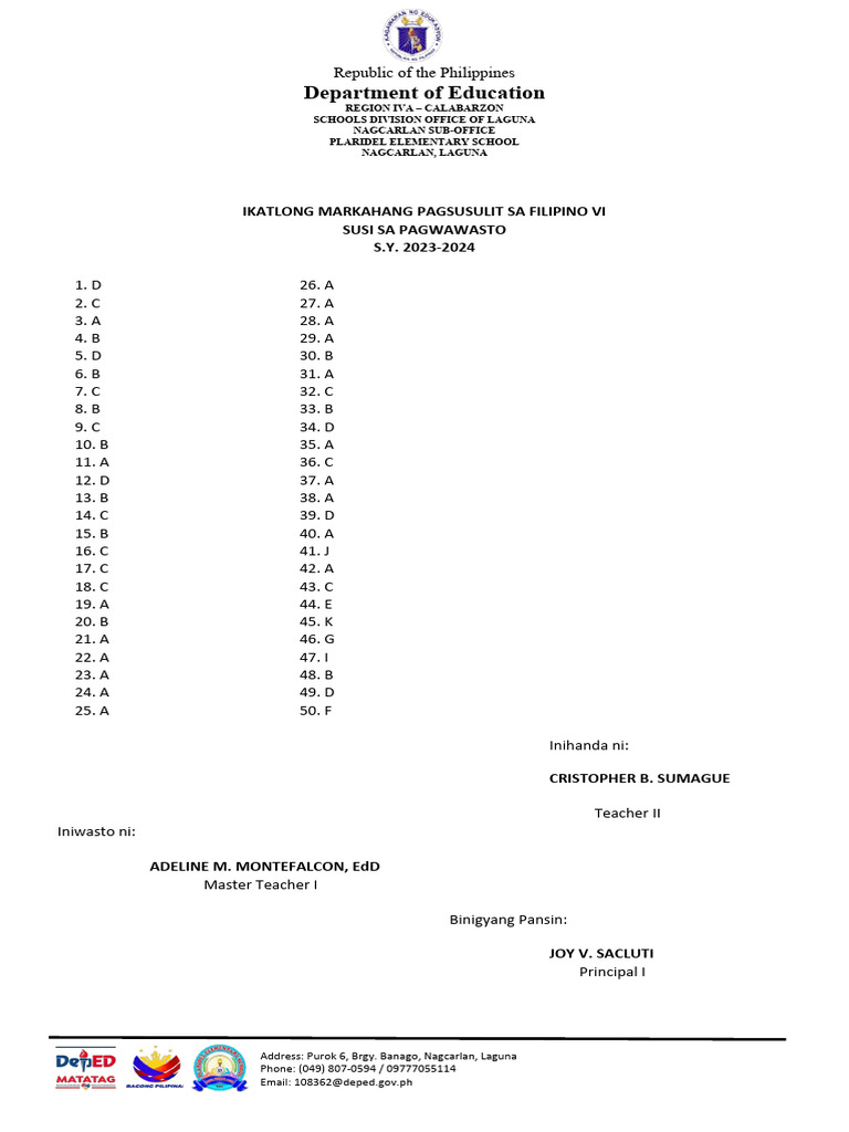 Q3 PT Filipino | PDF