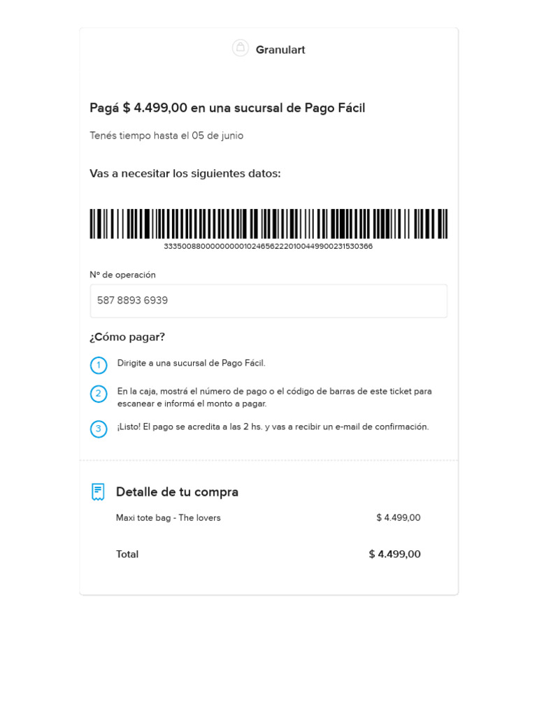 Ticket para Finalizar Tu Compra | PDF
