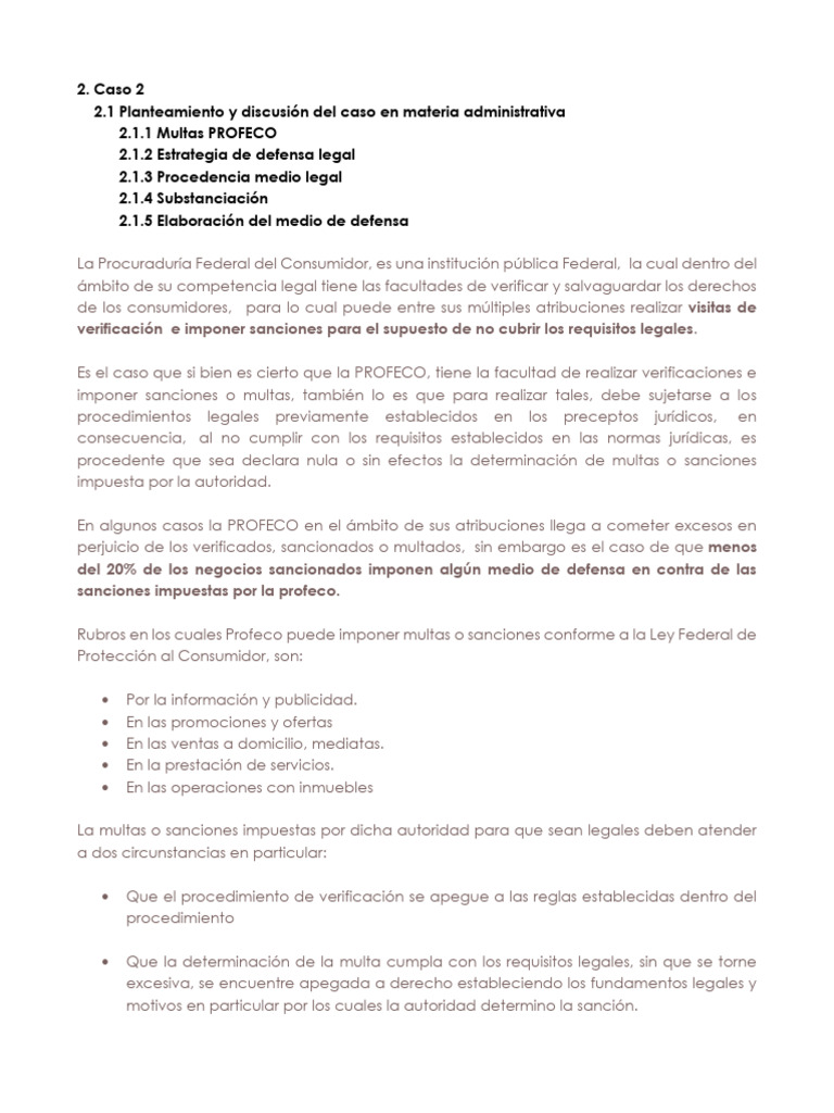 Caso 2 Multas Profeco | PDF | Multa (pena) | Estatuto de limitaciones