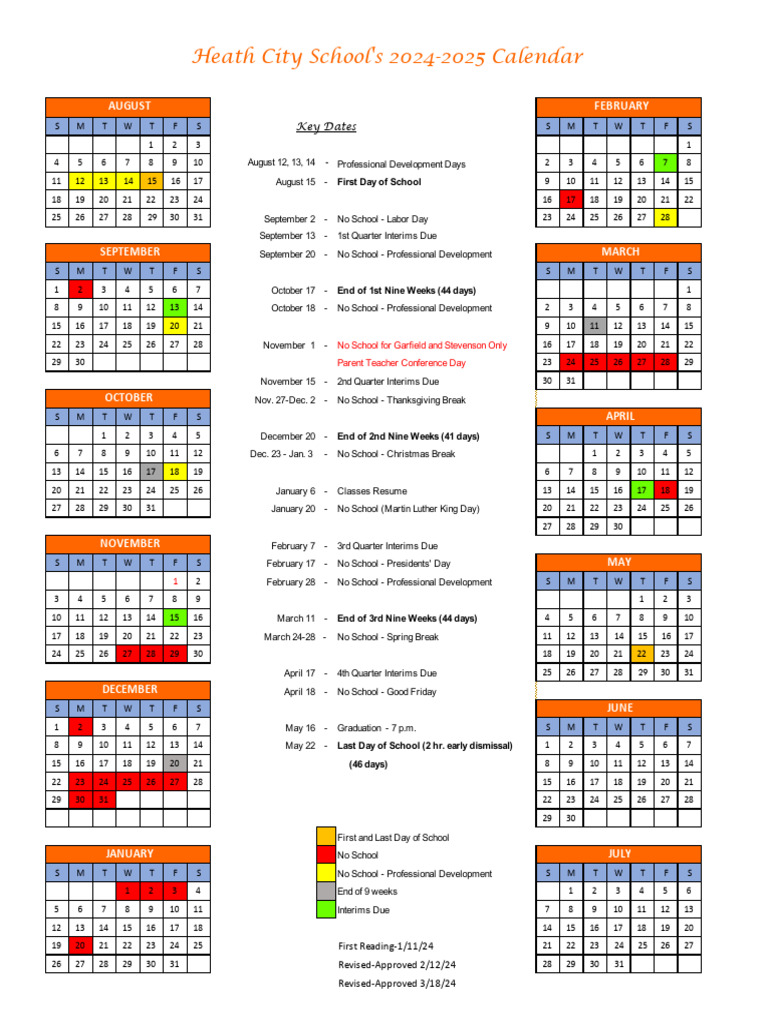 MCCSC 2024-25 School Calendar | PDF | Observances | Holidays