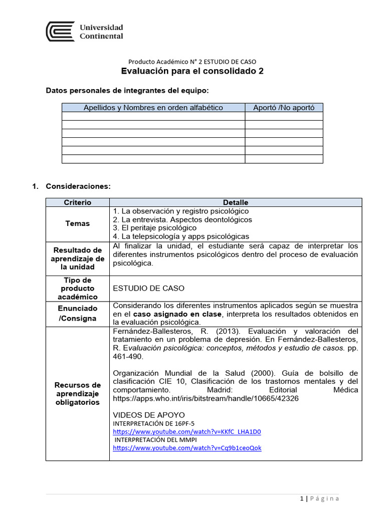 Pa02 Diagnóstico 2024-01 | PDF | Diagnostico medico | Evaluación