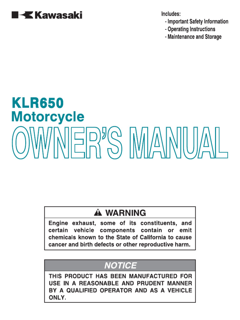 2013 Kawasaki klr650 52506 | Download Free PDF | Gasoline | Vehicles