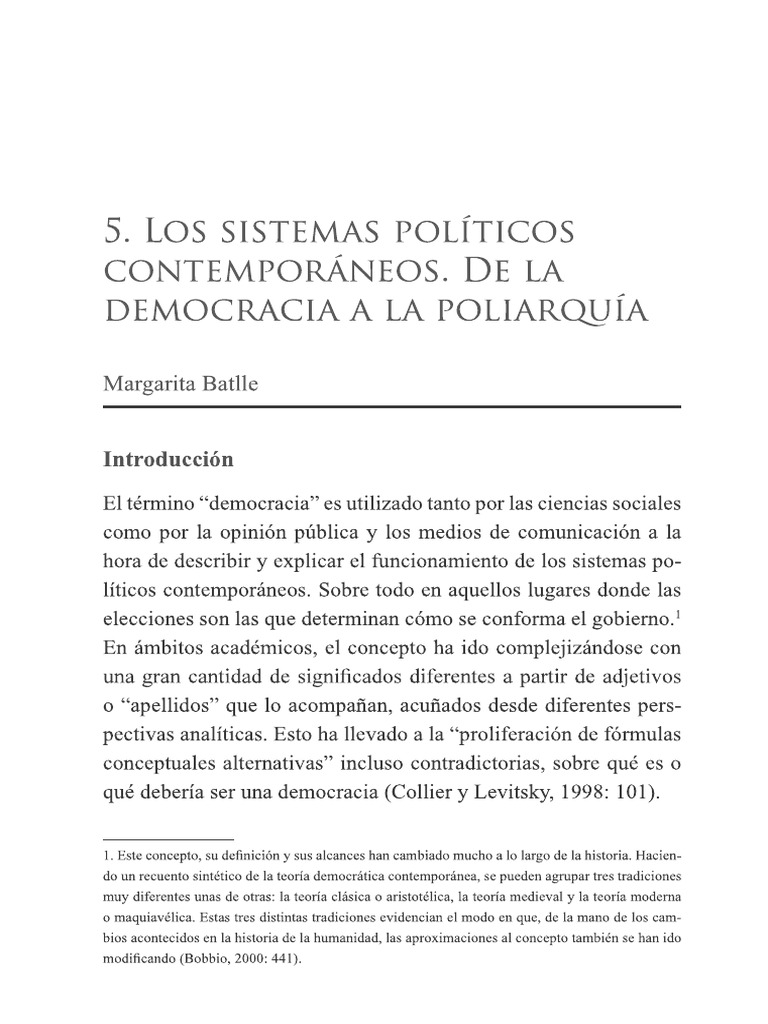 Pedrosa, Fernando Los Sistemas Politicos Contemporaneos | PDF