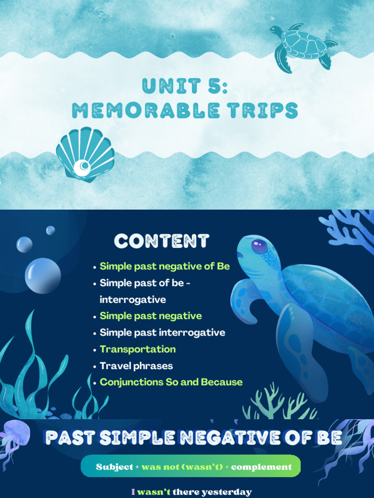 UNIT 5 MEMORABLE TRIPS | PDF | Verb | Syntax