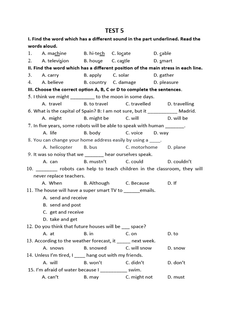 15-Minute Test | PDF