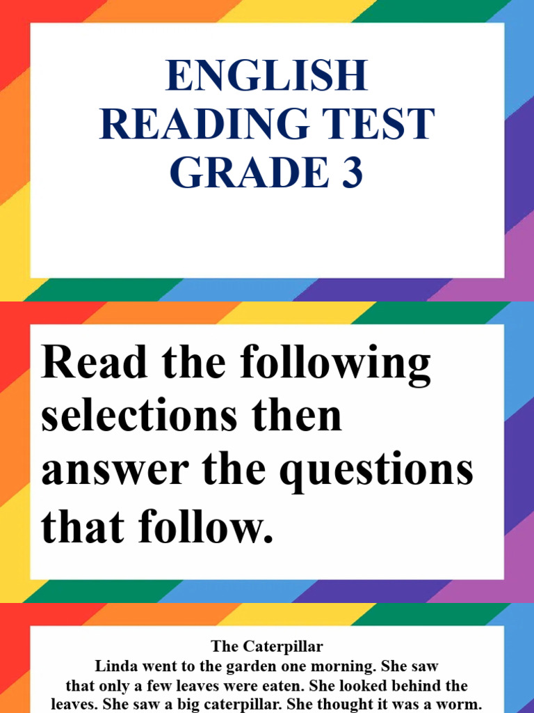 Grade 3 English Reading Test | PDF | Perfume | Leaf