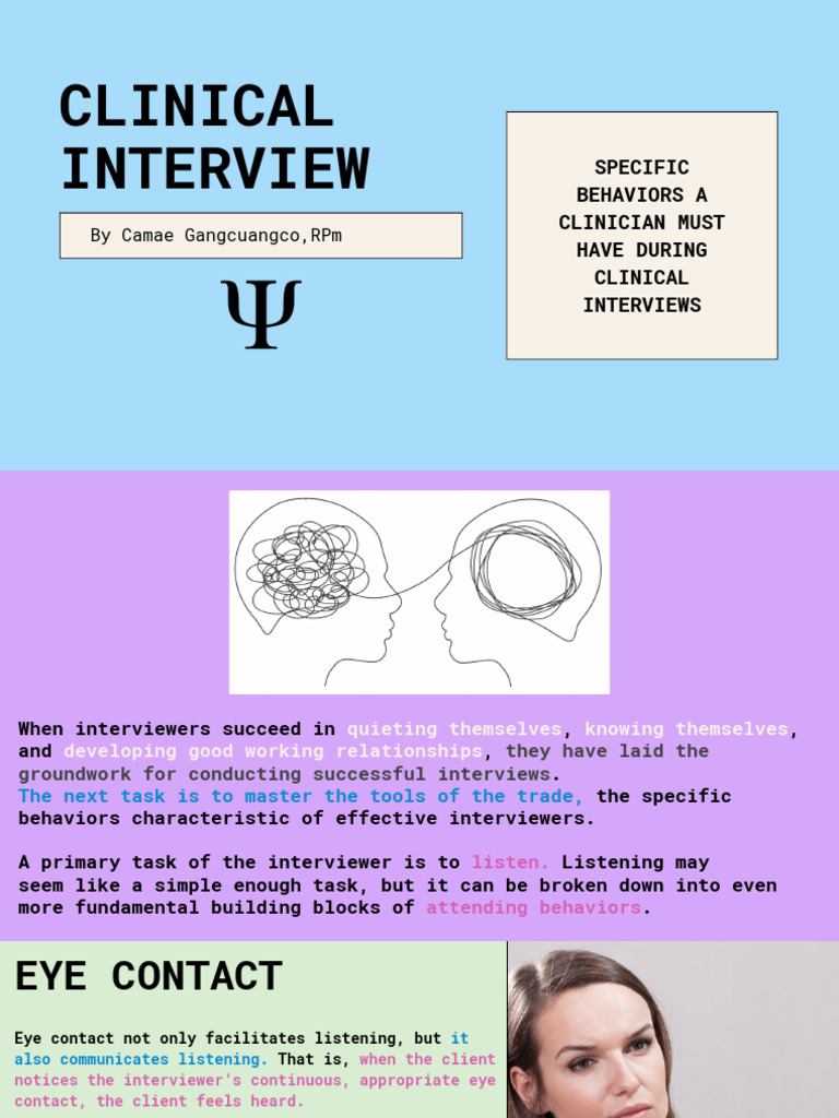 4 - Clinical Interview 2 | PDF | Body Language | Communication
