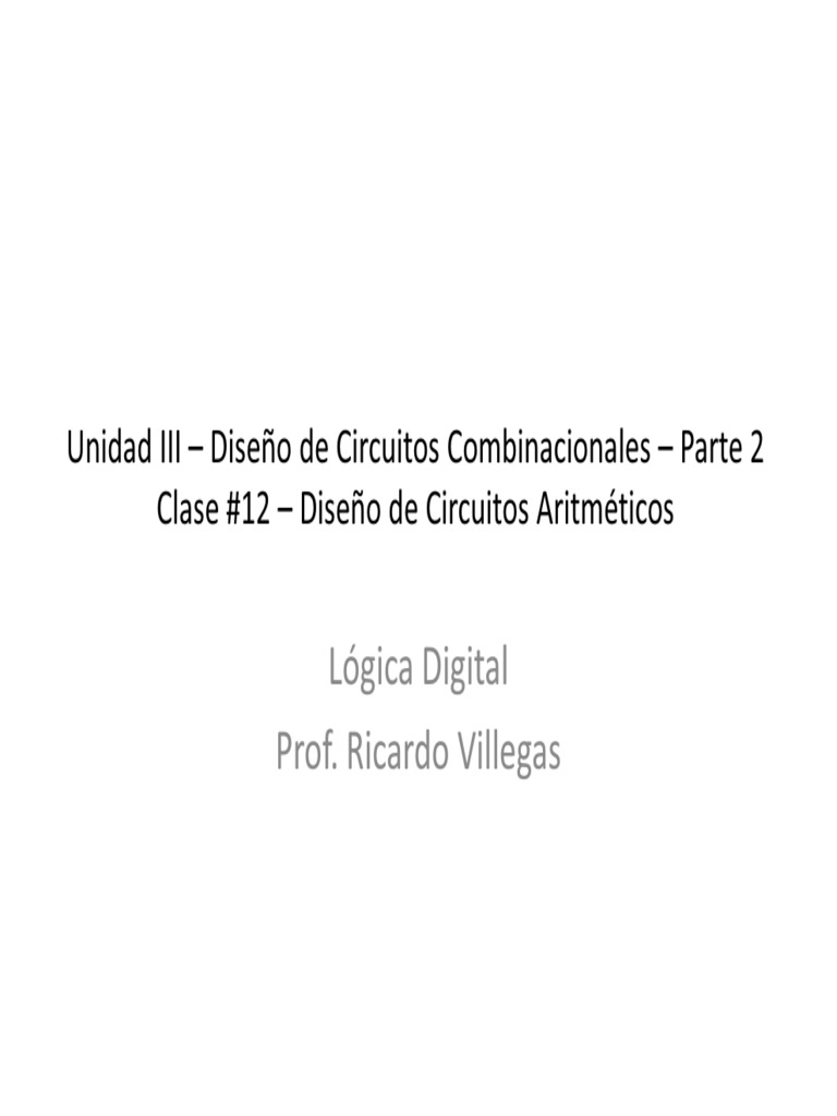 Clase #12 - Circuitos Combinacionales - Parte 2 | PDF | Vhdl | Diseño electronico
