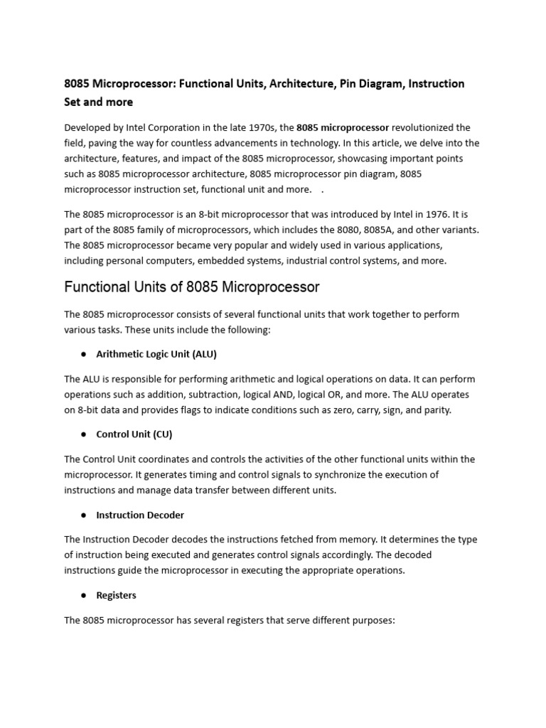 8085 Microprocessor June29 | PDF | Central Processing Unit | Computing
