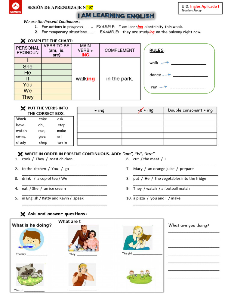 SESIÓN 7 - Ingles - I - FICHA | PDF | Languages | Foreign Language Studies