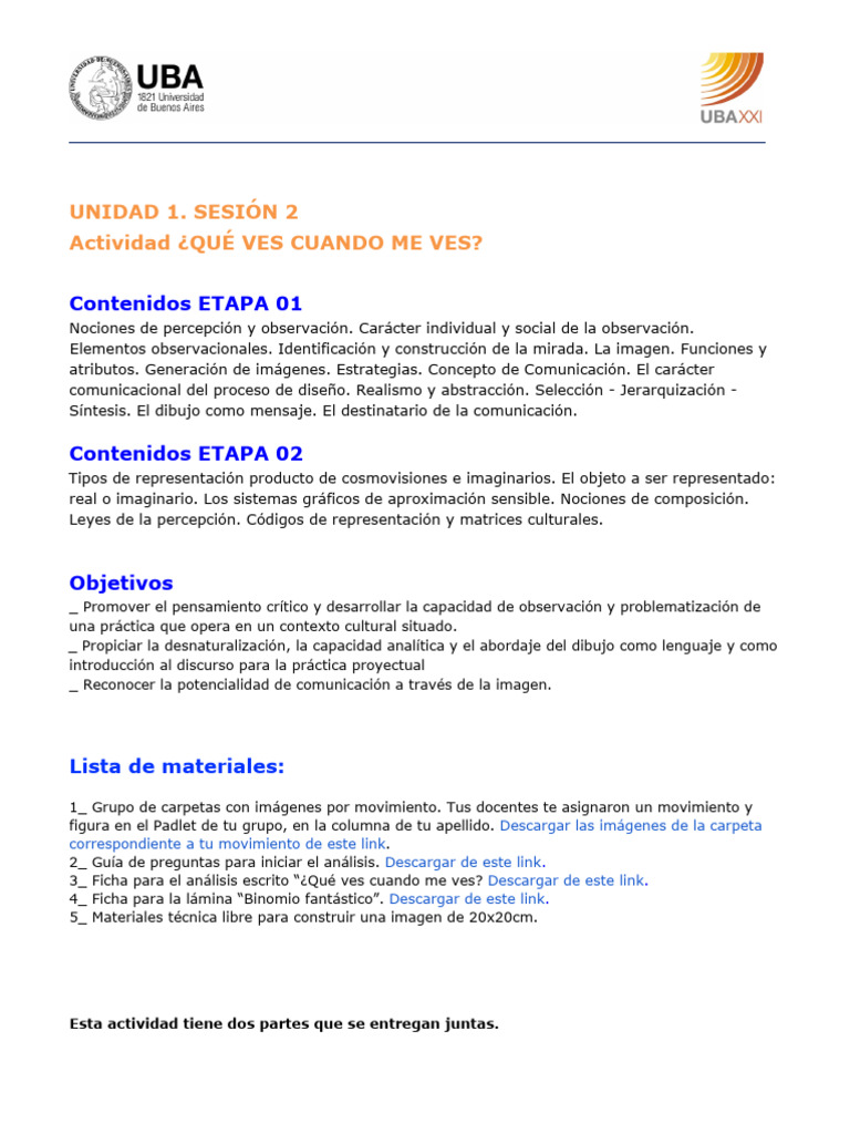 Sesión2 - Consigna Actividad - Qué Ves Cuándo Me Ves | PDF | Imagen | Comunicación