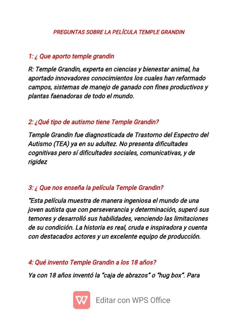 Preguntas Sobre La Película | PDF | Relaciones personales, crianza y ...