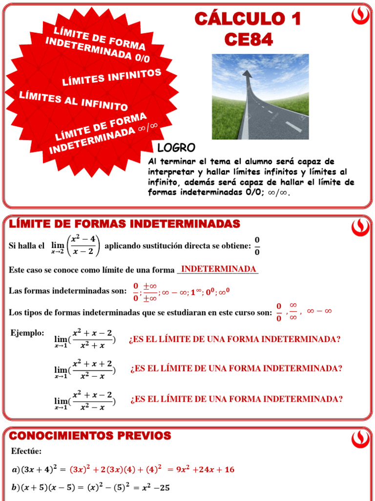 Límites Infinitos y Formas Indeterminadas | PDF | Matemáticas ...