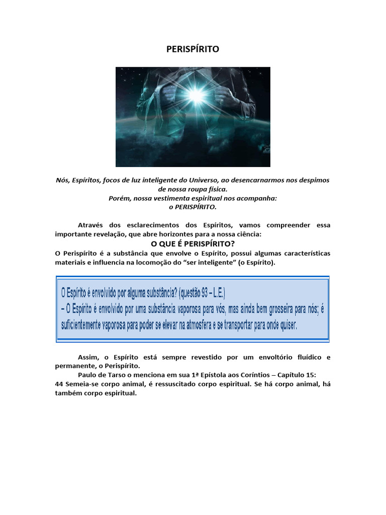 PERISPÍRITO | PDF | Corpo humano