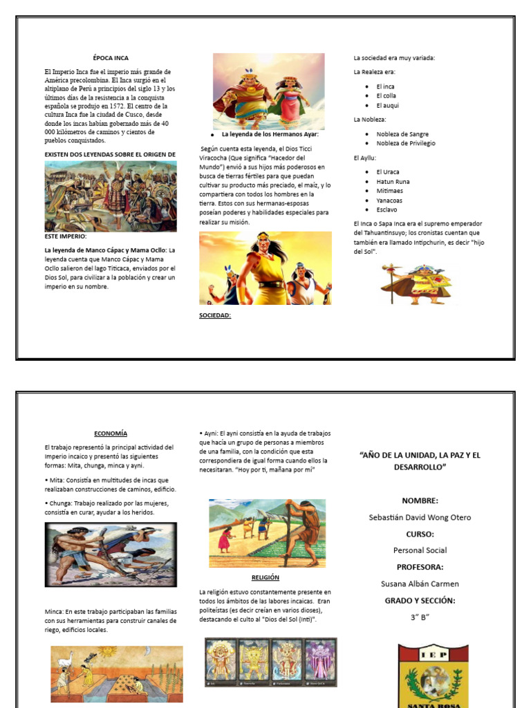 TRIPTICO PERSONAL | PDF | Imperio Inca
