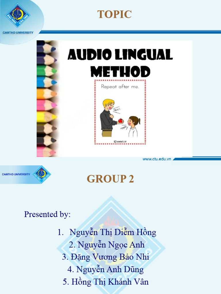 BSKT 2023-Audiolingual Method GROUP 2 Bài T NG H P | PDF | Cognitive Science | Linguistics
