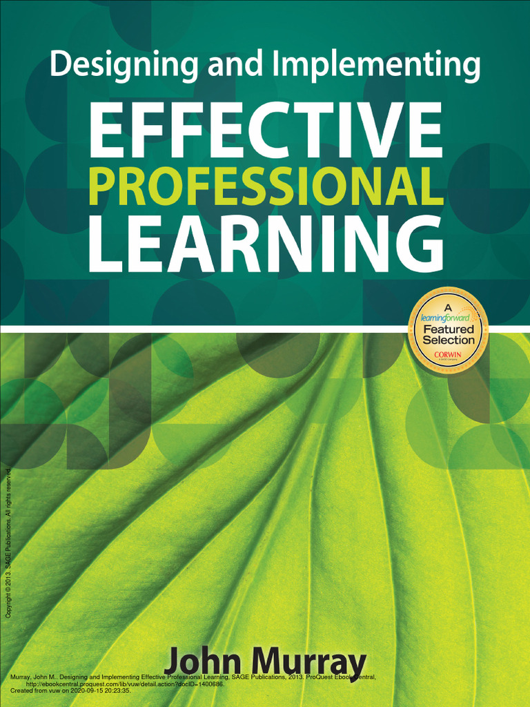 Required Book 2 Designing and Implementing Effective Professional Learning | PDF | Mentorship ...