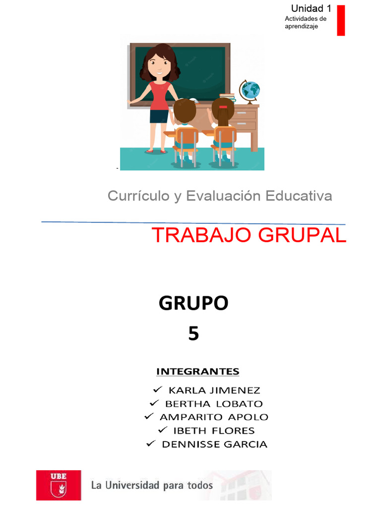 Tarea Grupal Currículo | PDF | Aprendizaje | Plan de estudios