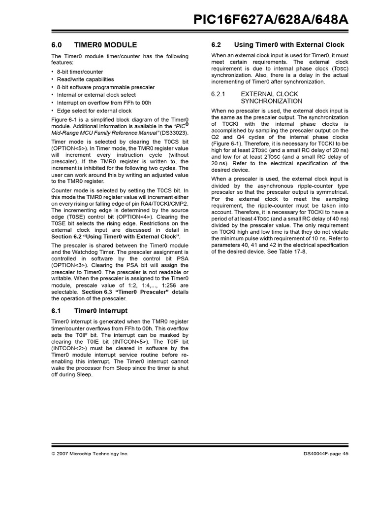 Timer0 Pdf Timer Electrical Engineering