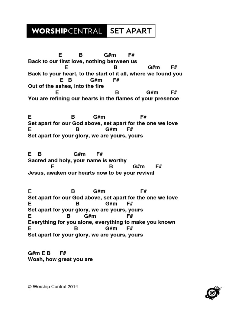 Set Apart: Worship Lyrics and Themes | PDF