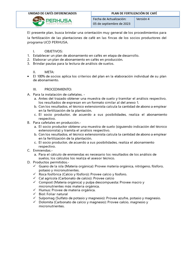 6_Plan de fertilización con balance de nutrientes | PDF | Fertilizante ...