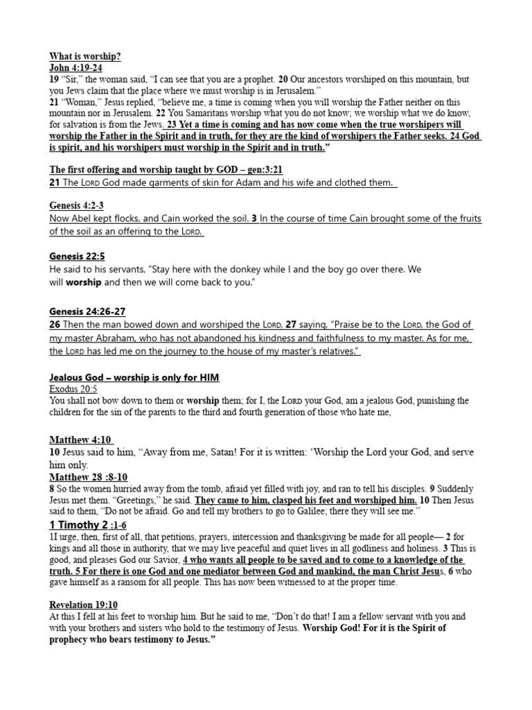 What Is Worship | PDF | Jesus | Book Of Genesis