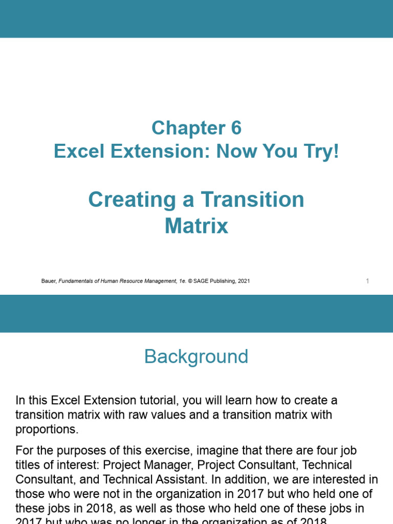 Create Transition Matrix in Excel | PDF | Microsoft Excel