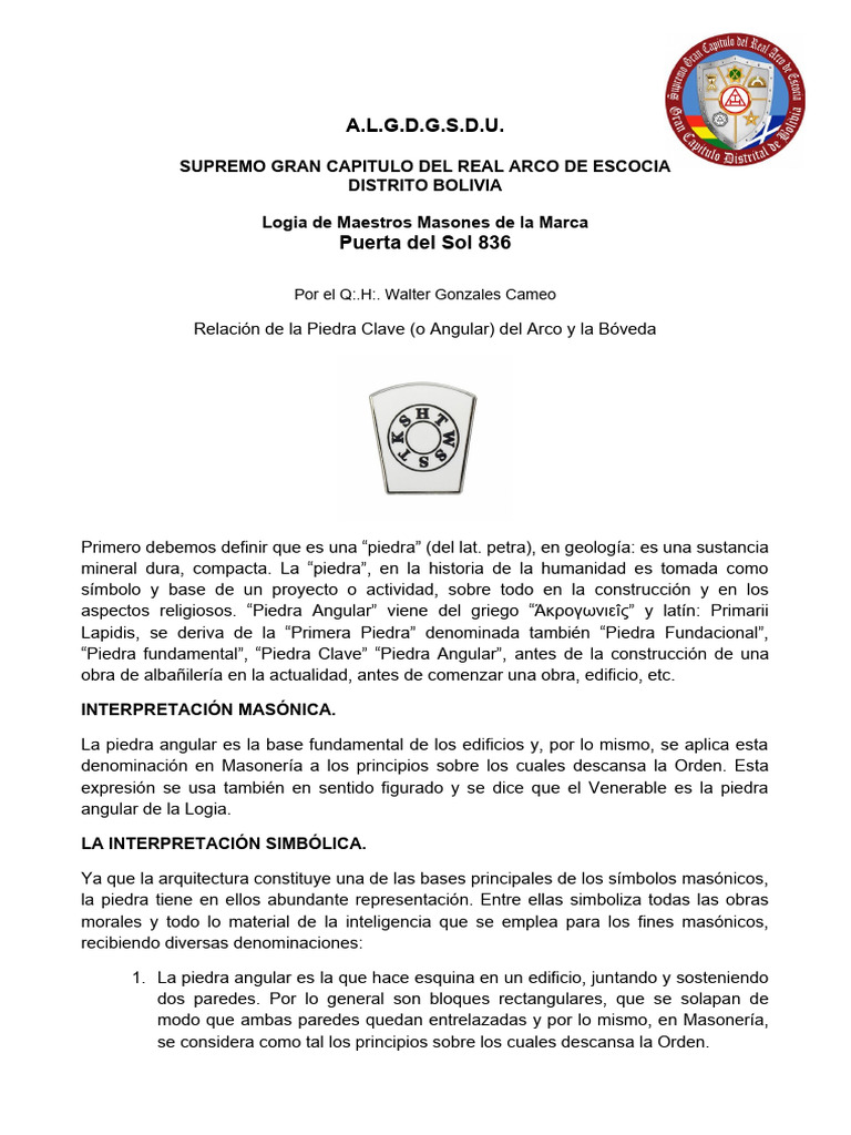 La Piedra angular | PDF | Masonería