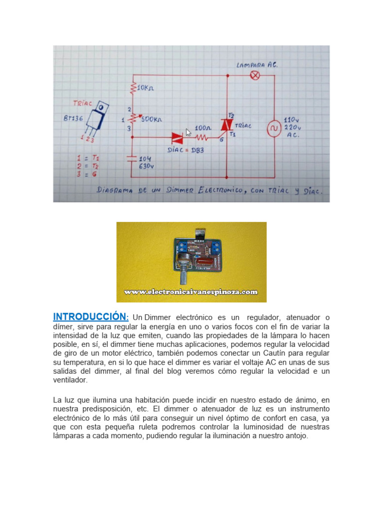 Guía Completa para Crear un Dimmer Electrónico | PDF | Corriente ...
