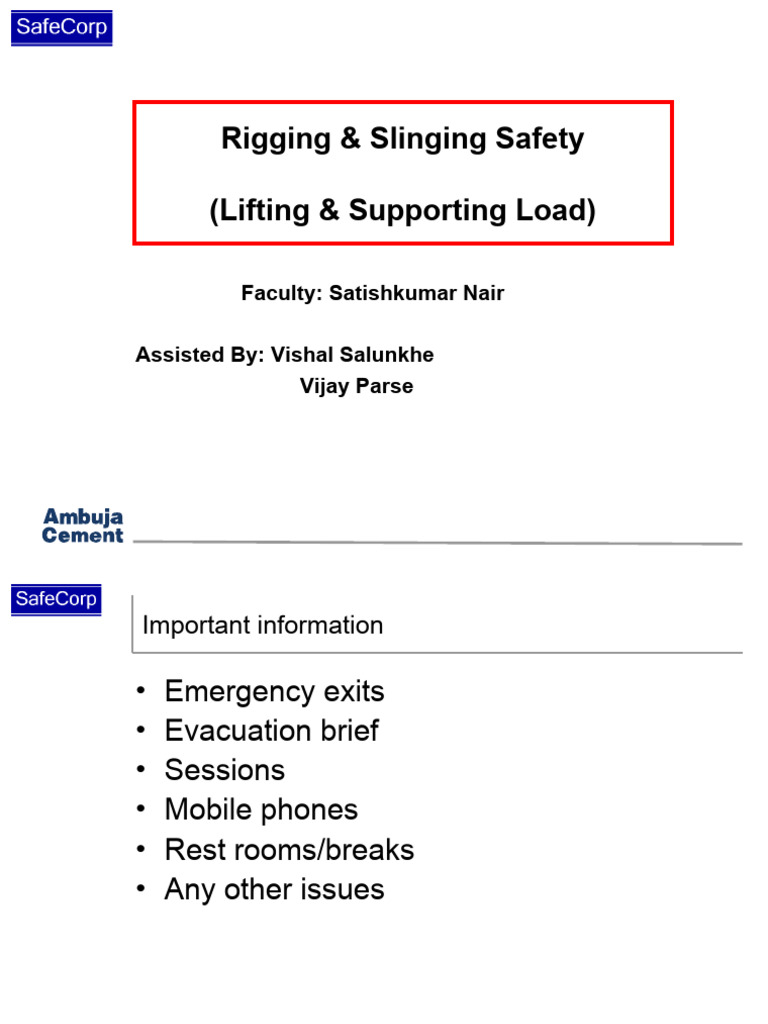 Rigging&Slinging Safety | PDF | Rope | Screw