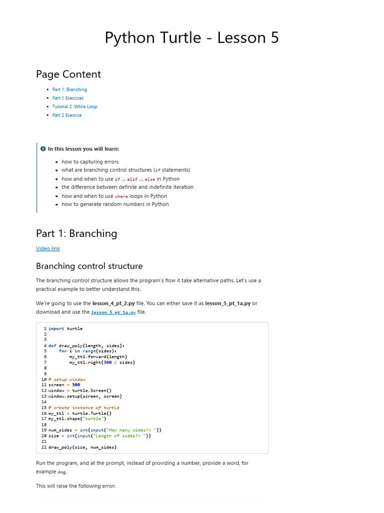 Lesson 5 | PDF | Control Flow | Parameter (Computer Programming) Lesson 5 | PDF | Control Flow | Parameter (Computer Programming)
