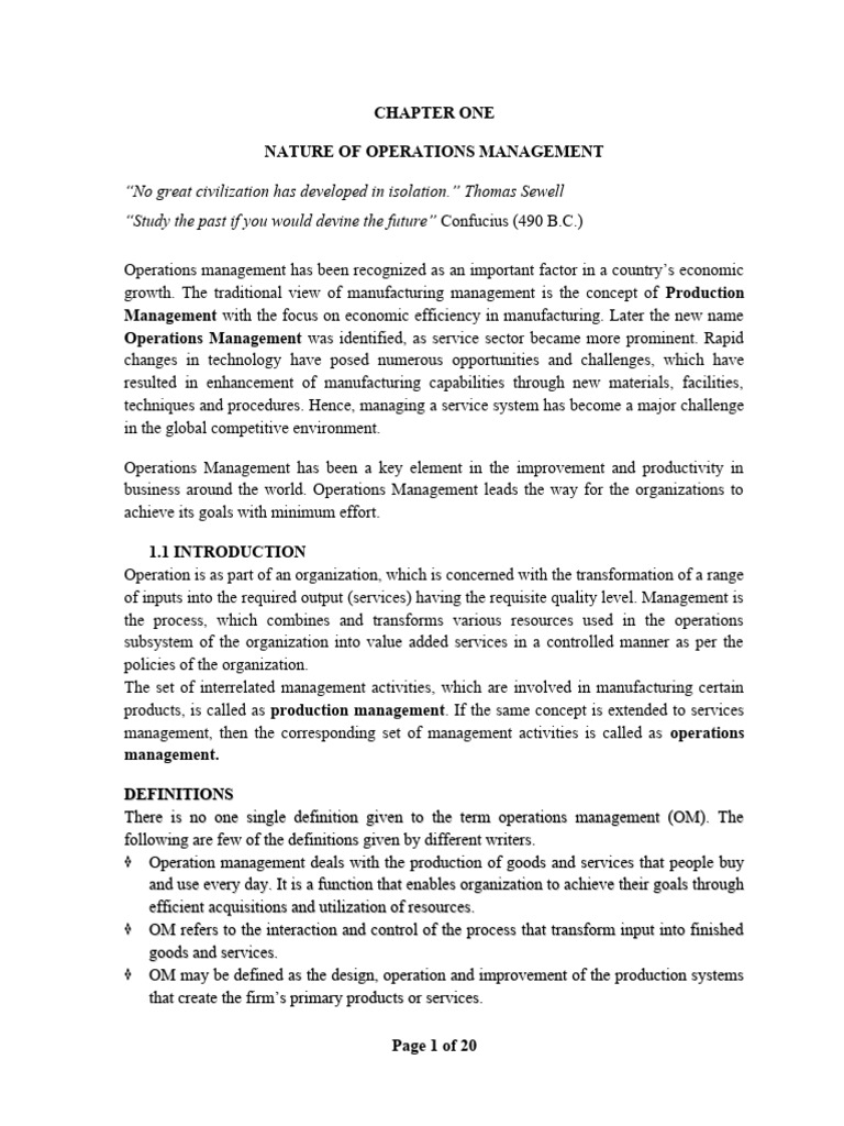 Om CHAPTER ONEE | PDF | Conceptual Model | Operations Management