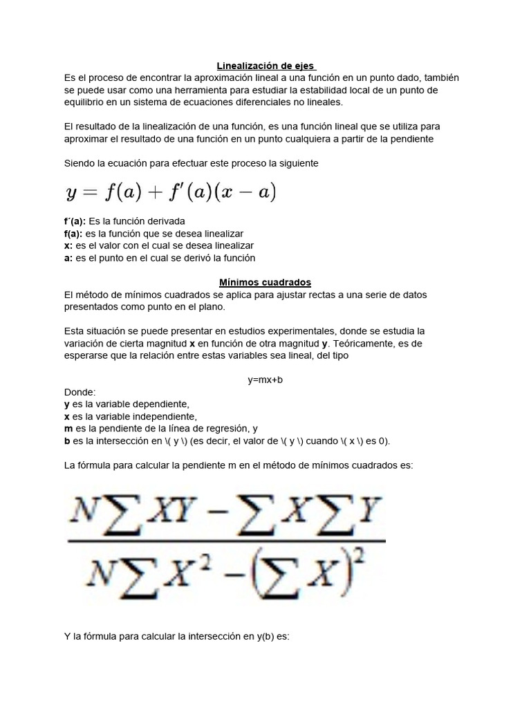 Linealización de Ejes y Método de Los Mínimos Cuadrados | PDF