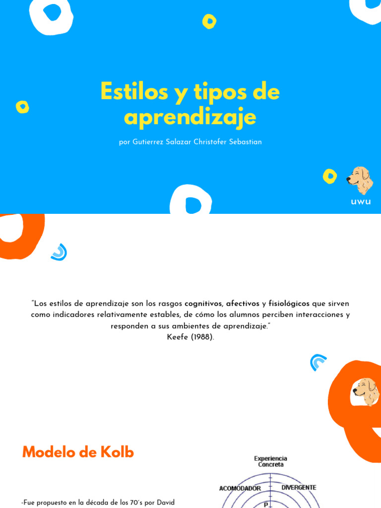 Estilos y Tipos de Aprendizaje EXPOSICION | PDF | Aprendizaje | Información