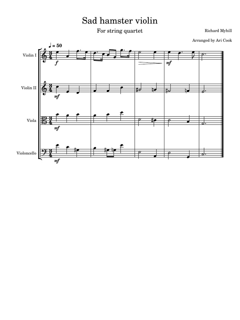 Sad Hamster Violin Pdf Cello Violin