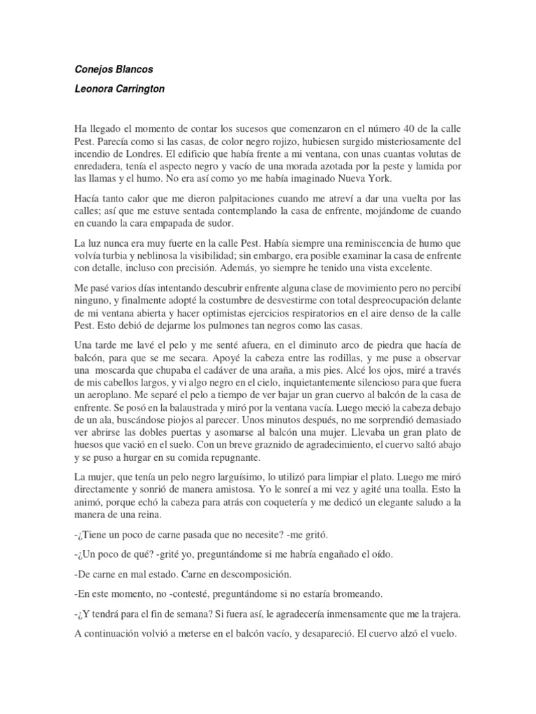 Conejos Blancos-Leonora Carrington | PDF | Novela negra, policíaca y suspenso | Libros para ...