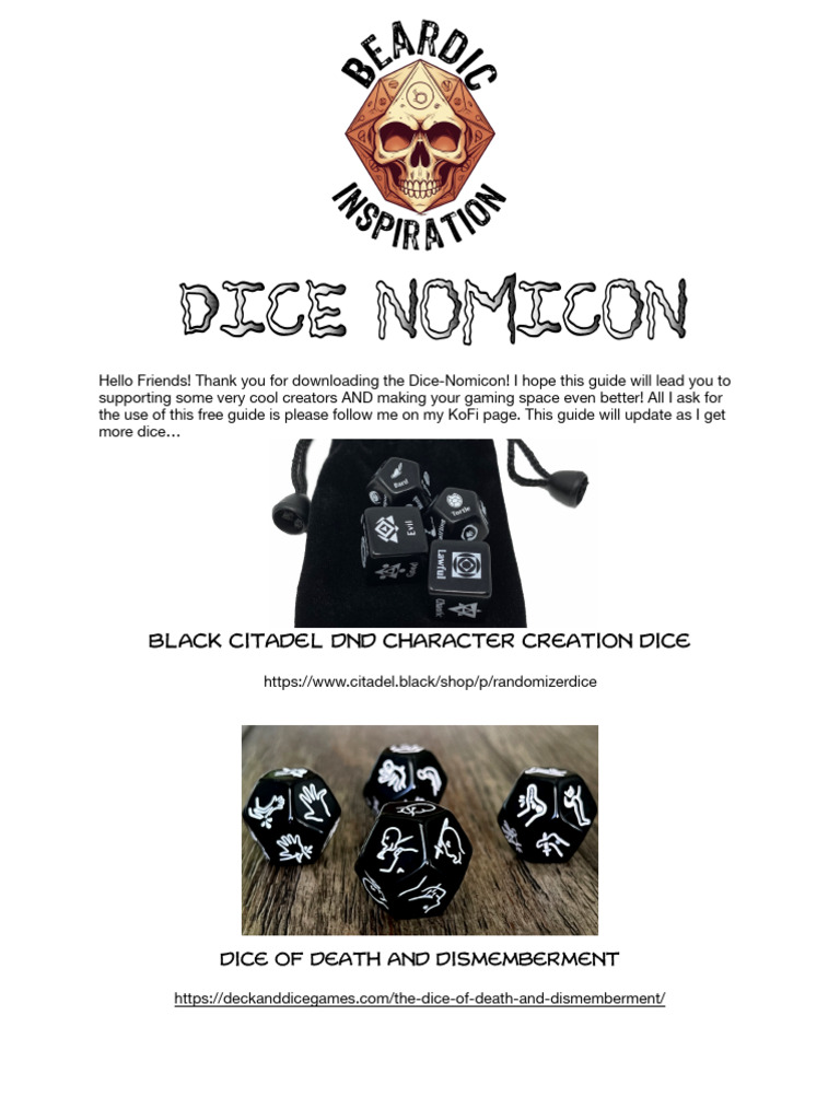 Dice Nomicon | Download Free PDF | Role Playing | Role Playing Games