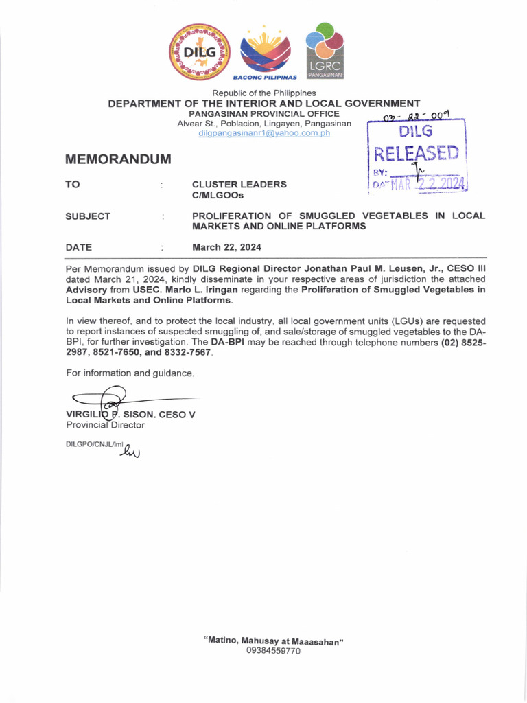 Proliferation of Smuggled Vegetables in Local Markets and Online ...