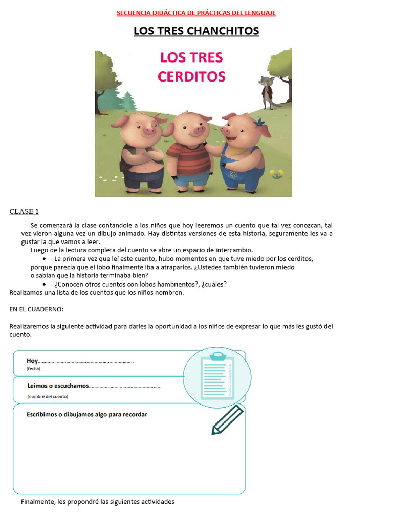 Secuencia Didáctica: Los Tres Chanchitos | PDF | Ficción general