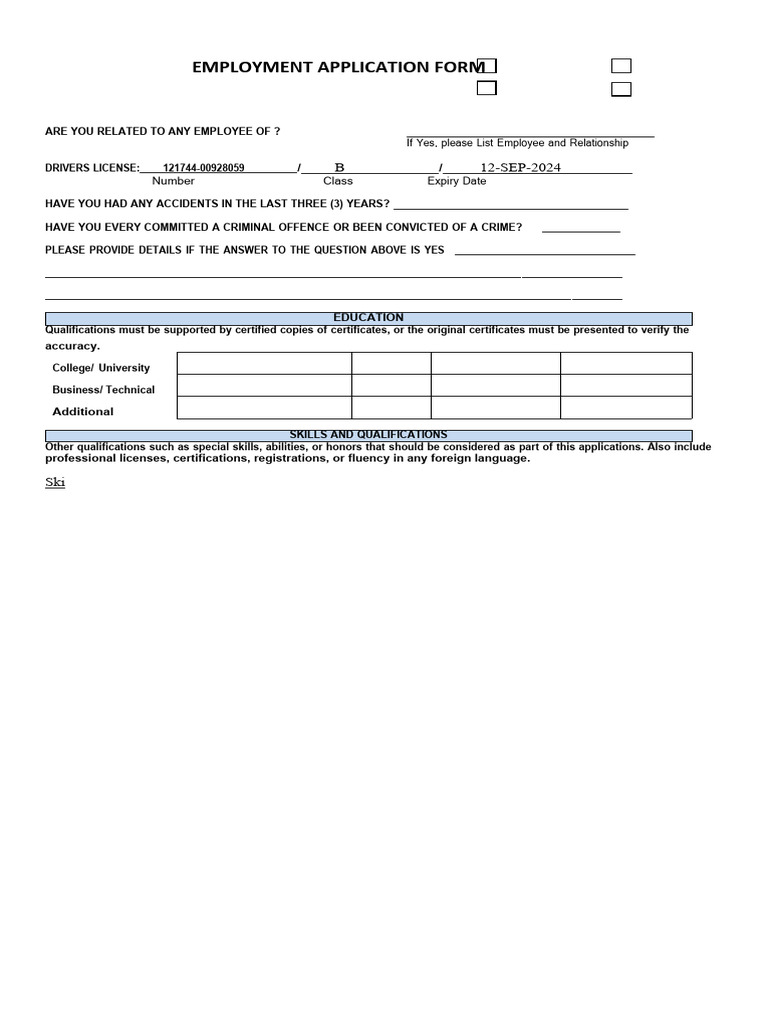 Application Eh | PDF | Employment | Justice