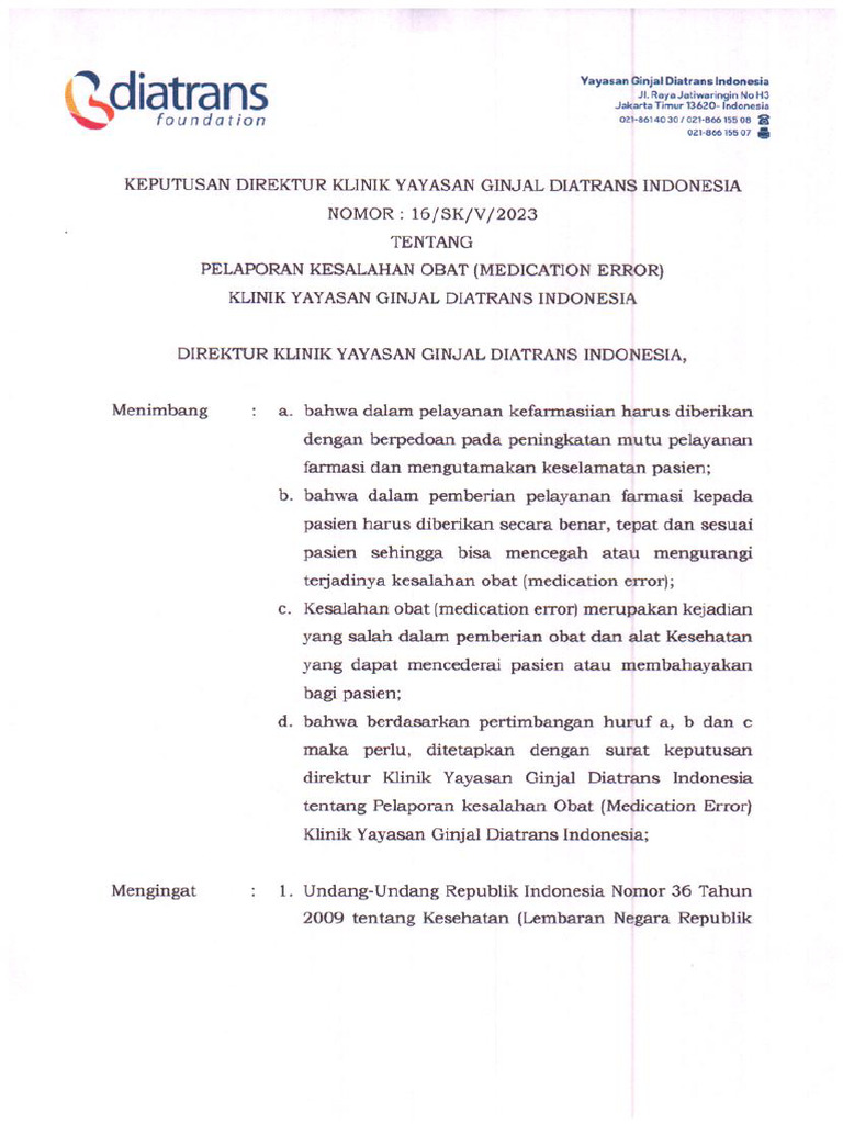Sk Pelaporan Medication Error Pdf