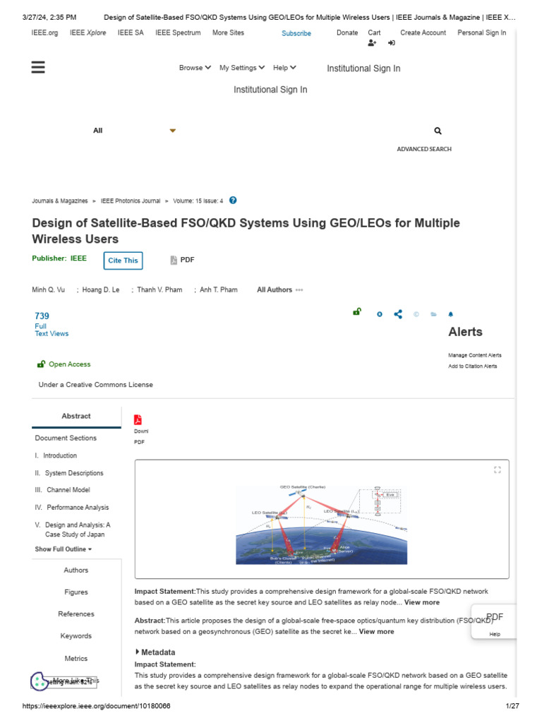 Design of Satellite-Based FSO_QKD Systems Using GEO_LEOs for Multiple ... Design of Satellite-Based FSO_QKD Systems Using GEO_LEOs for Multiple ...